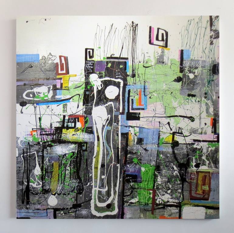 A32 Abstract Informalism Textured Oversized by Pavlovic Damian Painting ...