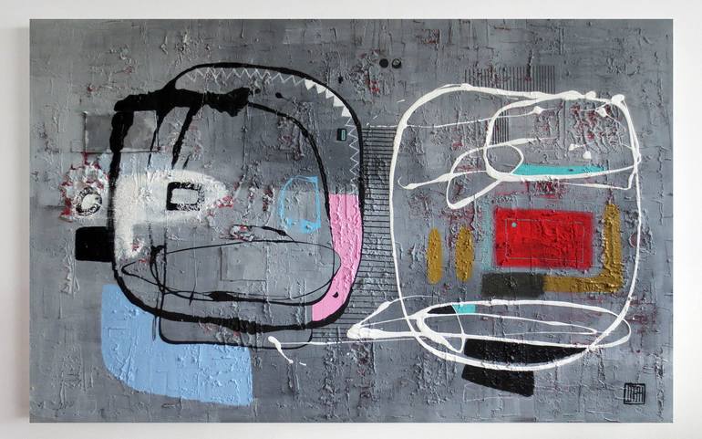 A127 Abstract Informalism Textured Oversized by Pavlovic Damian ...