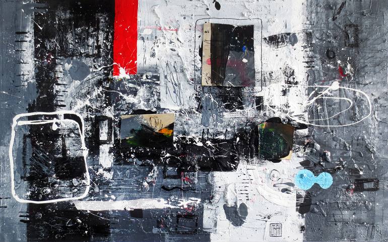 A88 Abstract Informalism Textured Oversized by Pavlovic Damian Painting ...