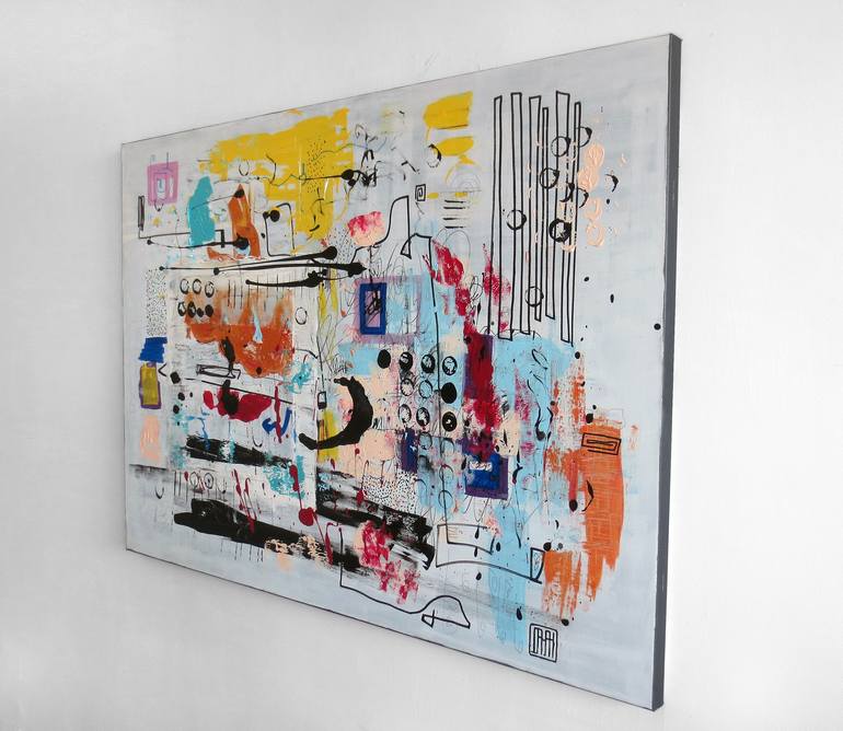 A89 Abstract Informalism Textured Oversized by Pavlovic Damian Painting ...