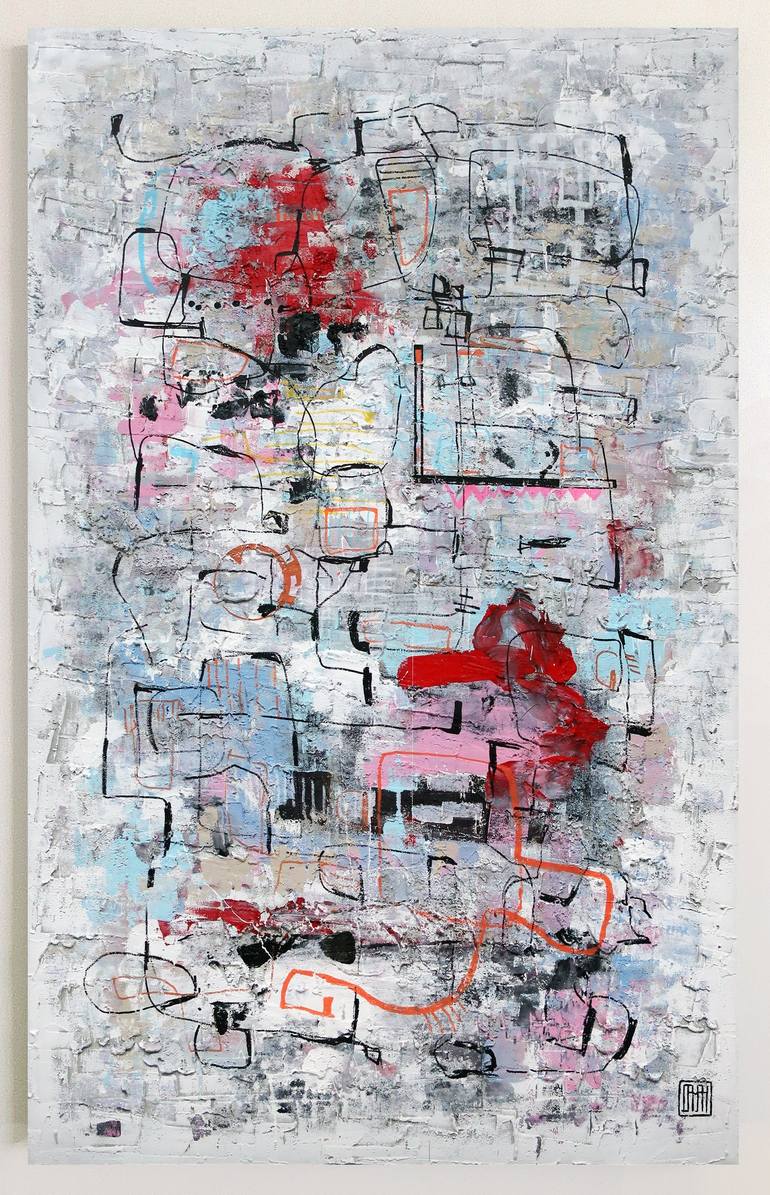 A155 Abstract Informalism Textured Oversized by Pavlovic Damian ...