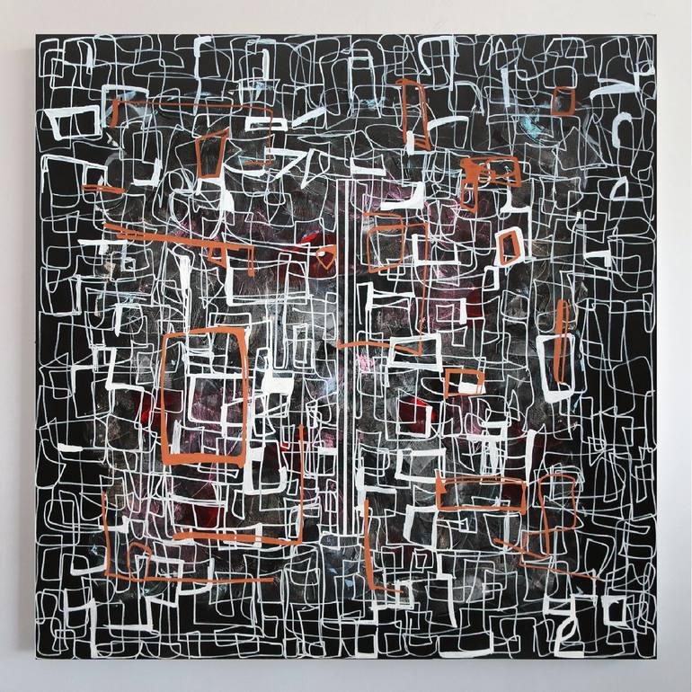 A158 Abstract Informalism Textured Oversized by Pavlovic Damian ...