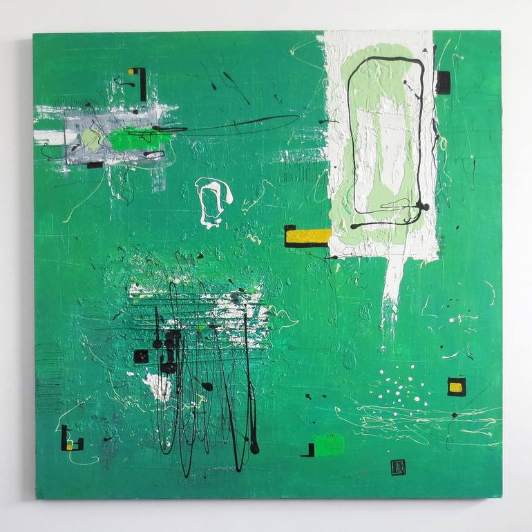 A34 Abstract Informalism Textured Oversized by Pavlovic Damian Painting ...