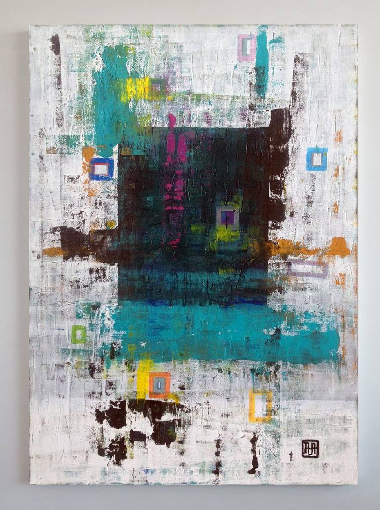 A41 Abstract Informalism Textured Oversized by Pavlovic Damian Painting ...