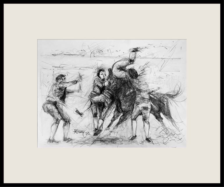 Forcados I - Portuguese Bullfight Drawing by Antero Guerra Inácio ...