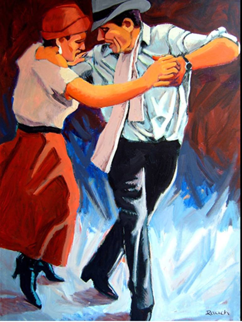 Argentine Tango street dancers Painting by Alan Rauch | Saatchi Art