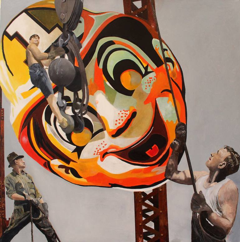 Clown Erection Painting by Ken Vrana | Saatchi Art