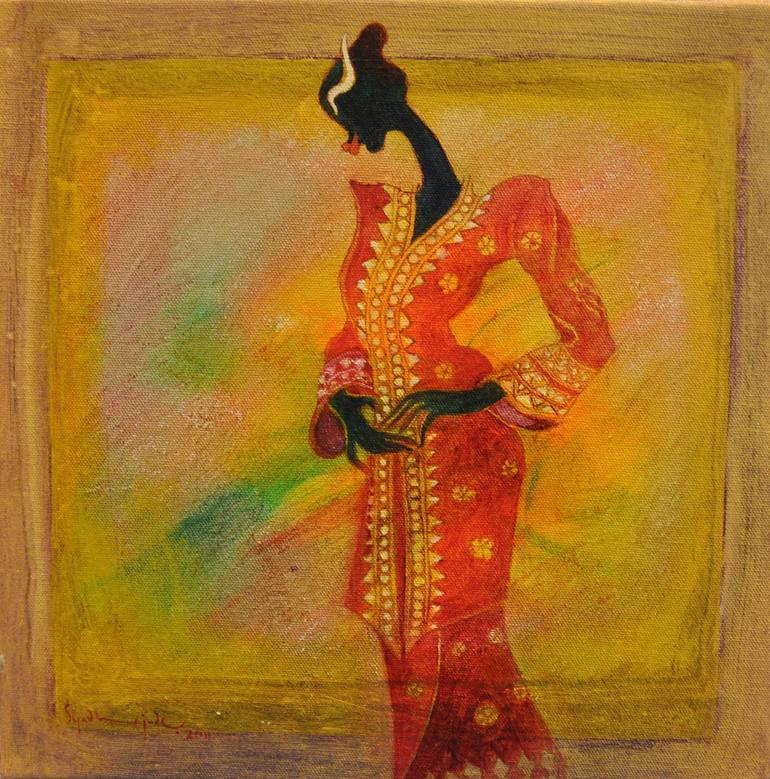 Waiting for the Lover in Kebaya 3 Painting by Syed Thajudeen | Saatchi Art
