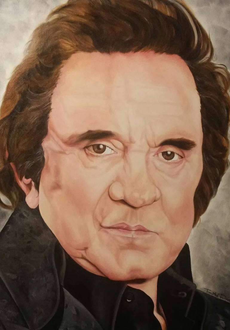 Johnny Cash Man In Black Painting by Timothe Winstead | Saatchi Art