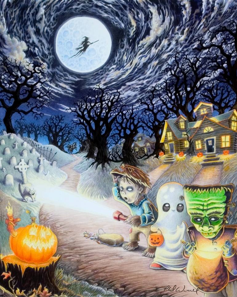 Trick or Treat Painting by Phil Wassell | Saatchi Art