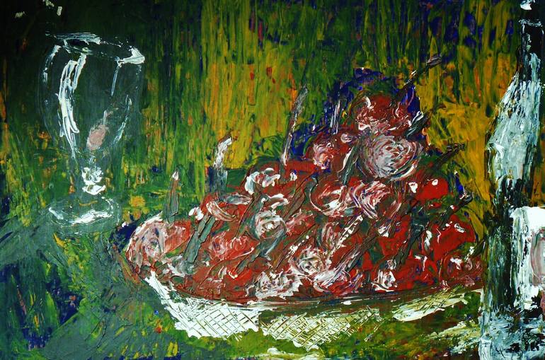 The Bowl of Cherries Painting by Gregory Bolton | Saatchi Art