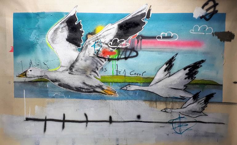 L'ile aux oies Painting by Jérôme Rochette | Saatchi Art
