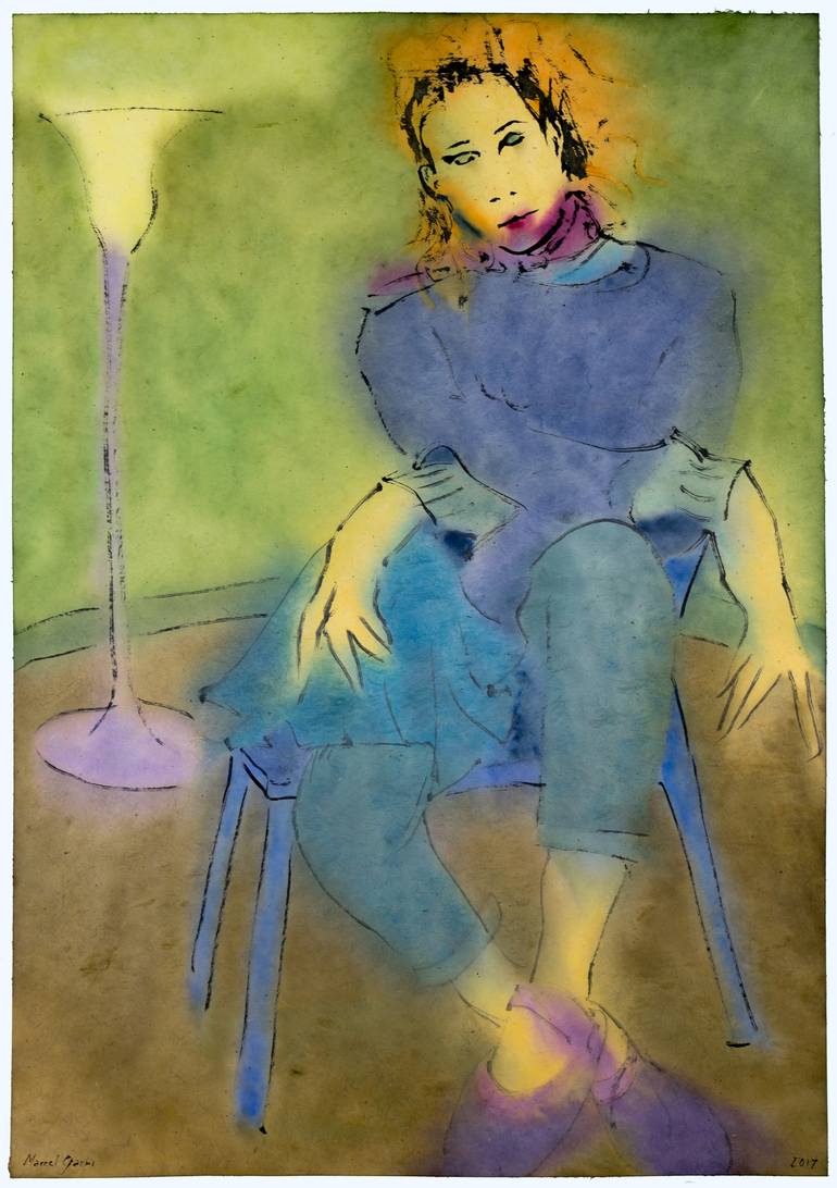 A disquieting visit Painting by Marcel Garbi | Saatchi Art