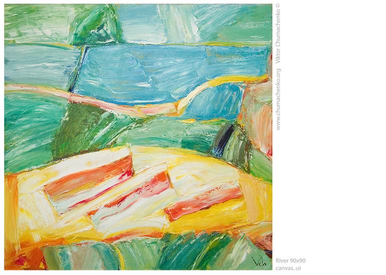 Beside the River Painting by Viktor Chumachenko | Saatchi Art