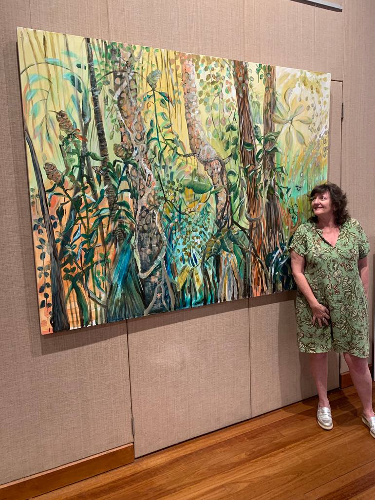 Beyond the back yard Painting by Chrissie Mclaughlin | Saatchi Art