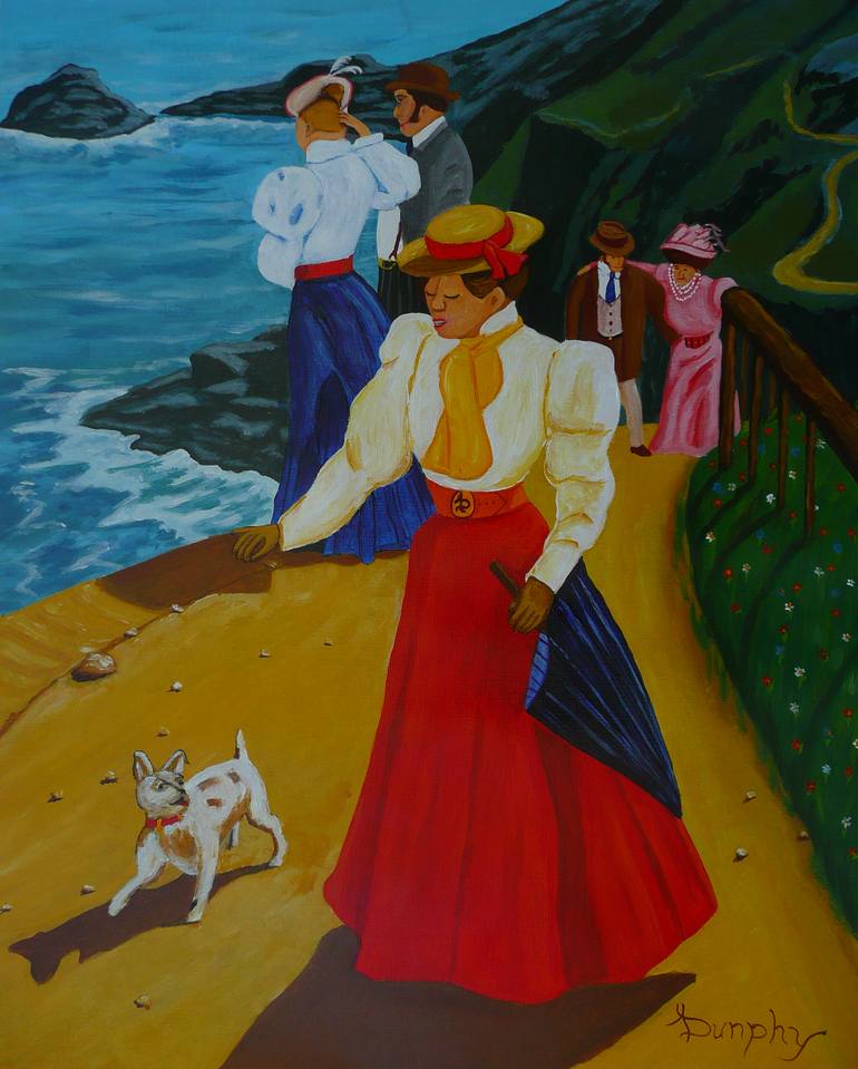 Walking the Cliffs Painting by Anthony Dunphy | Saatchi Art