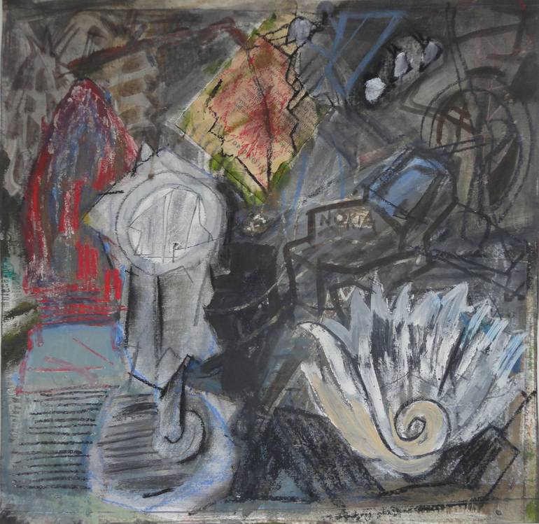 Cubist Still Life with Seashell Painting by Anna Vancat | Saatchi Art