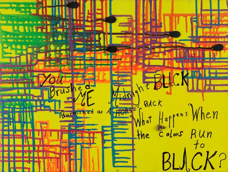 Black tears of the run Colors Painting by Apryl Miller | Saatchi Art
