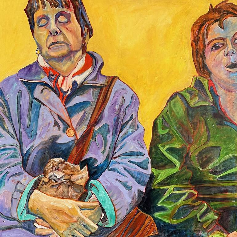 Riding a Bus in Berlin Painting by Toby Tover | Saatchi Art