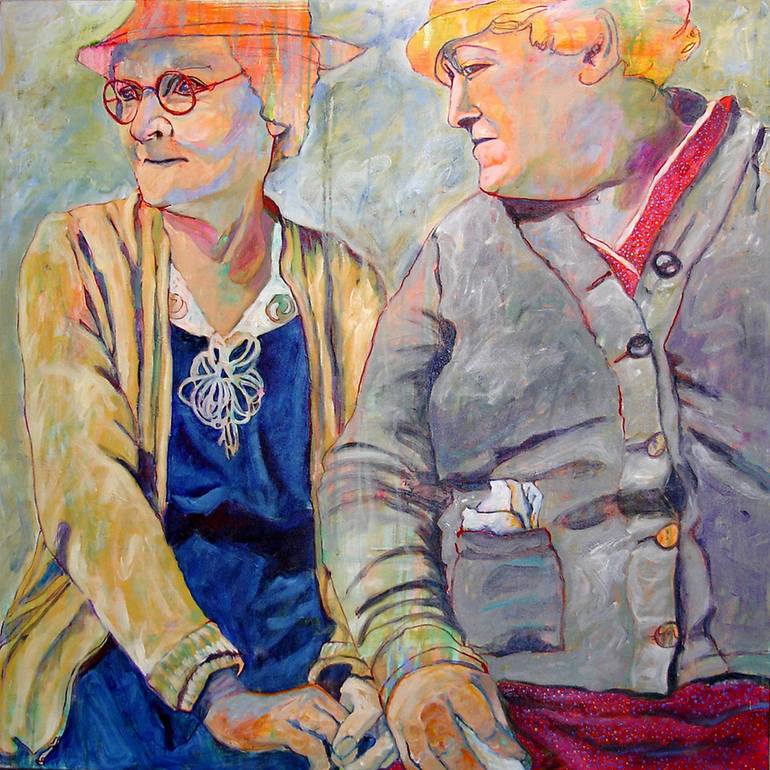 Neighborhood Welcoming Committee Painting by Toby Tover | Saatchi Art