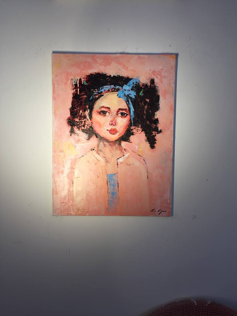 Little Blue Girl Painting by Miruna Cojanu | Saatchi Art