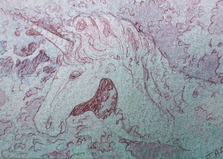 Dream of the Unicorn (no 3) Painting by Julie-Anne Cook | Saatchi Art