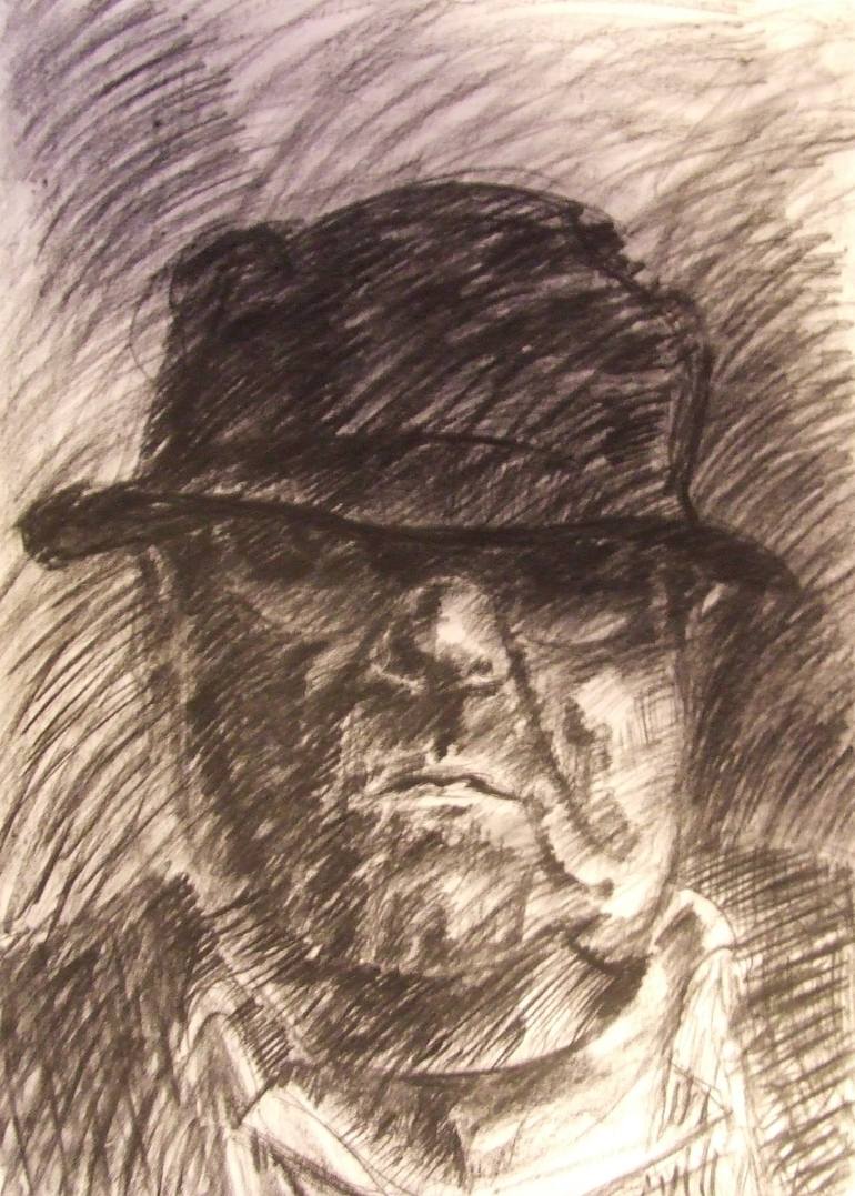The old man or portrait of Carmelo Drawing by Oliver Plehn | Saatchi Art