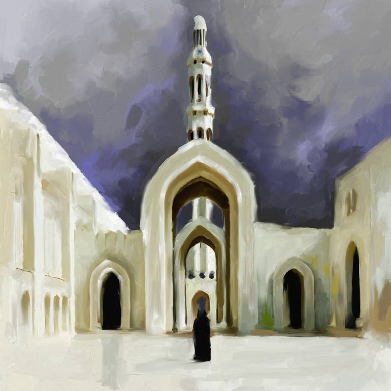 Painting 684 1 Grand Mosque Painting by Corporate Art Task Force ...