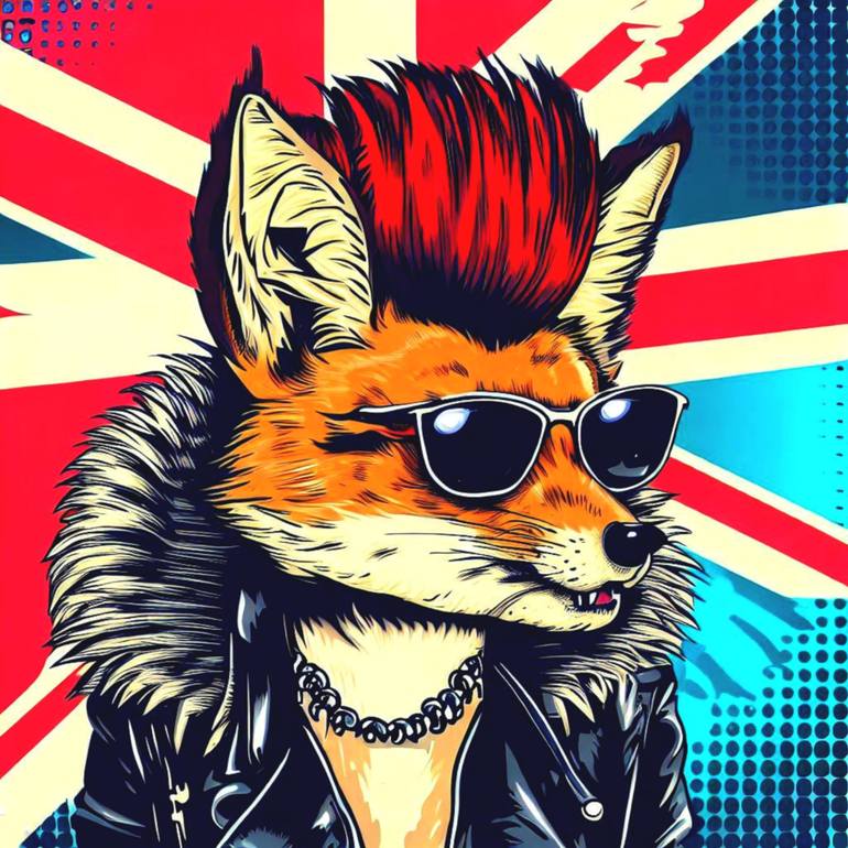 PUNK ROCK FOX 7 Digital by Otis Porritt | Saatchi Art