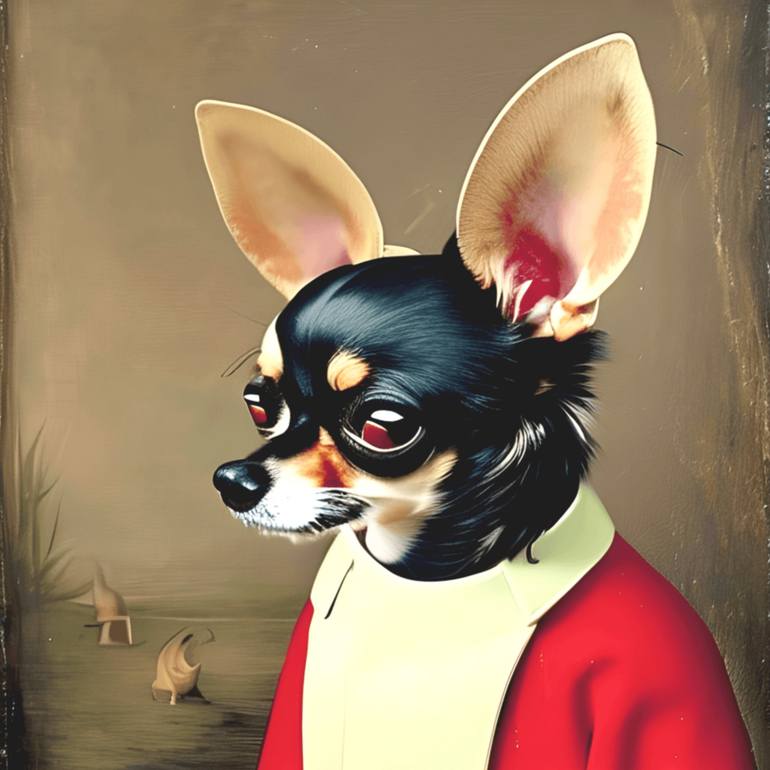 Chihuahua In the Military 2 Digital by Otis Porritt | Saatchi Art