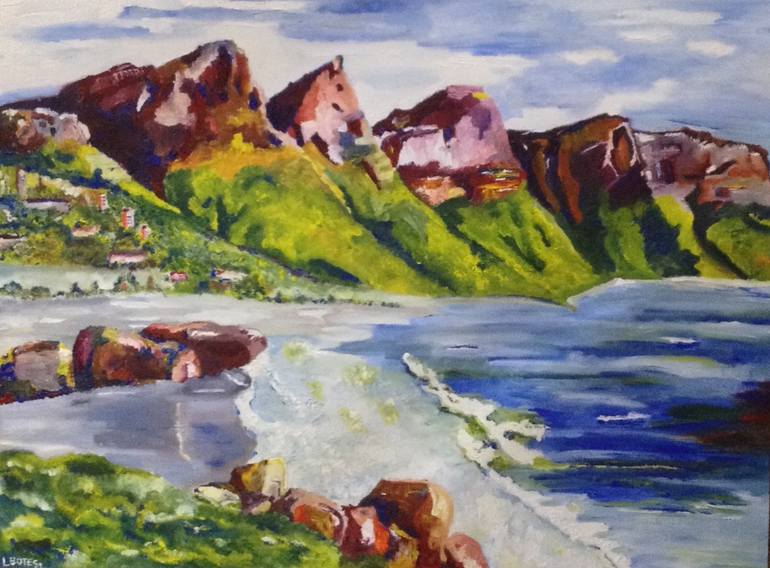 No one at the beach Painting by Leon Botes | Saatchi Art