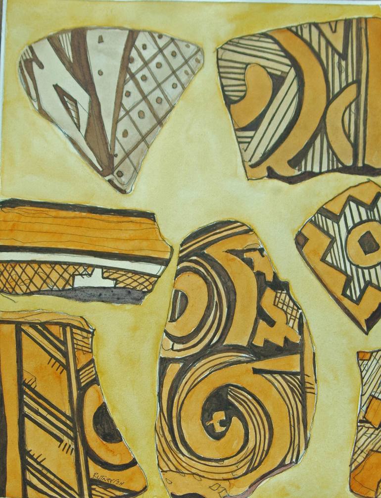 Ancient Shards of Greece Painting by Richard Rutner | Saatchi Art