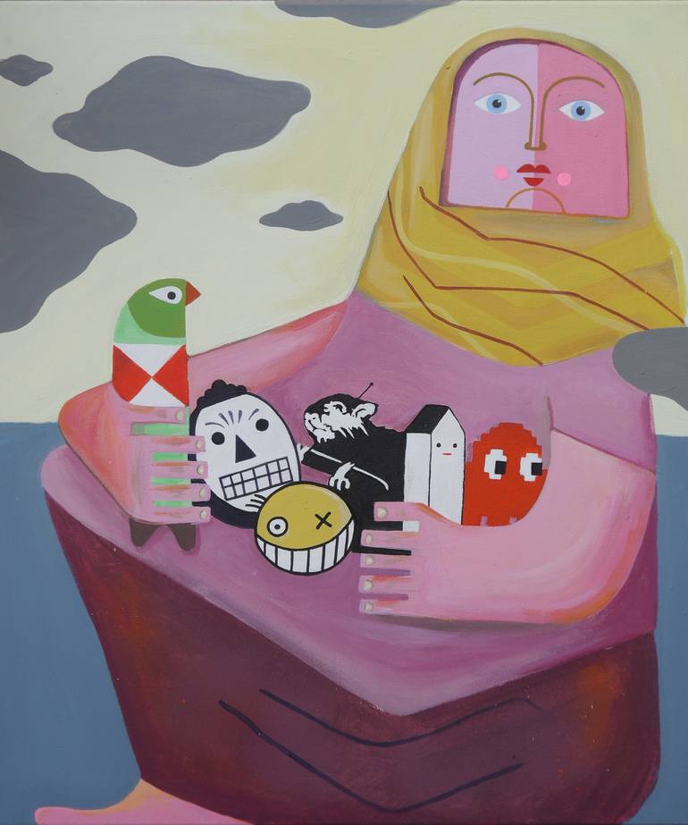 The street art collector Painting by Martin Gerstenberger | Saatchi Art