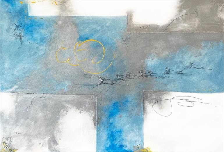 VICTORY LAP (The Yellow Series) Painting by Joan Scheibel | Saatchi Art