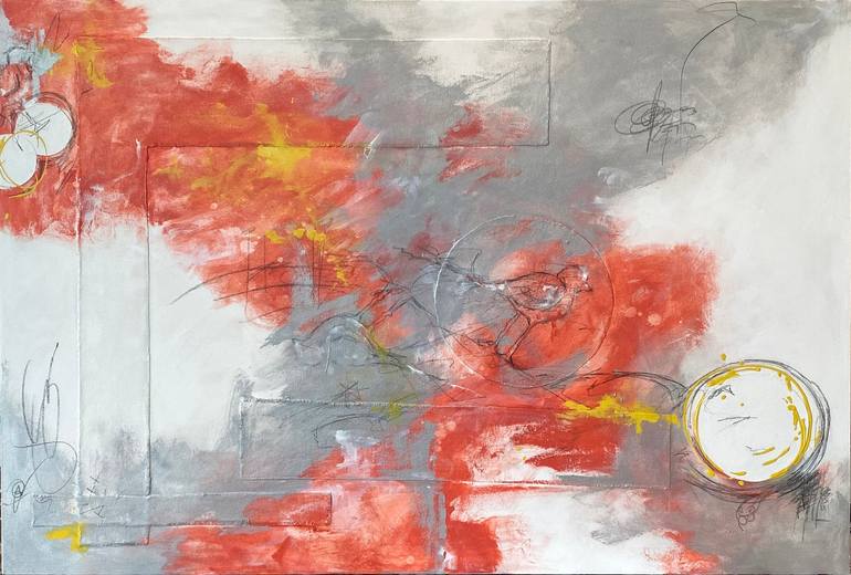 DON'T LOOK BACK (The Yellow Series) Painting by Joan Scheibel | Saatchi Art