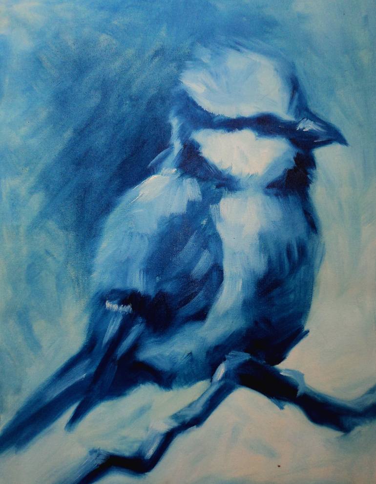 BlueBird. Painting by Barbara Kramer | Saatchi Art