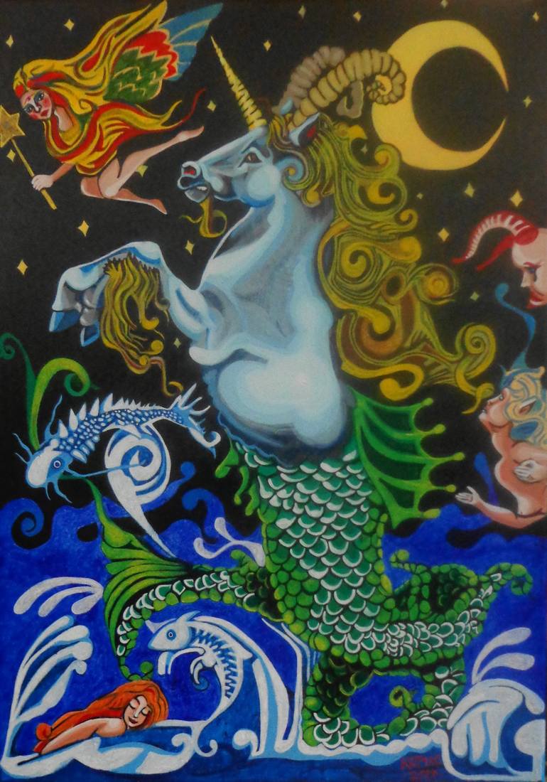 capricorn Painting by Konstantinos Papadopoulos | Saatchi Art