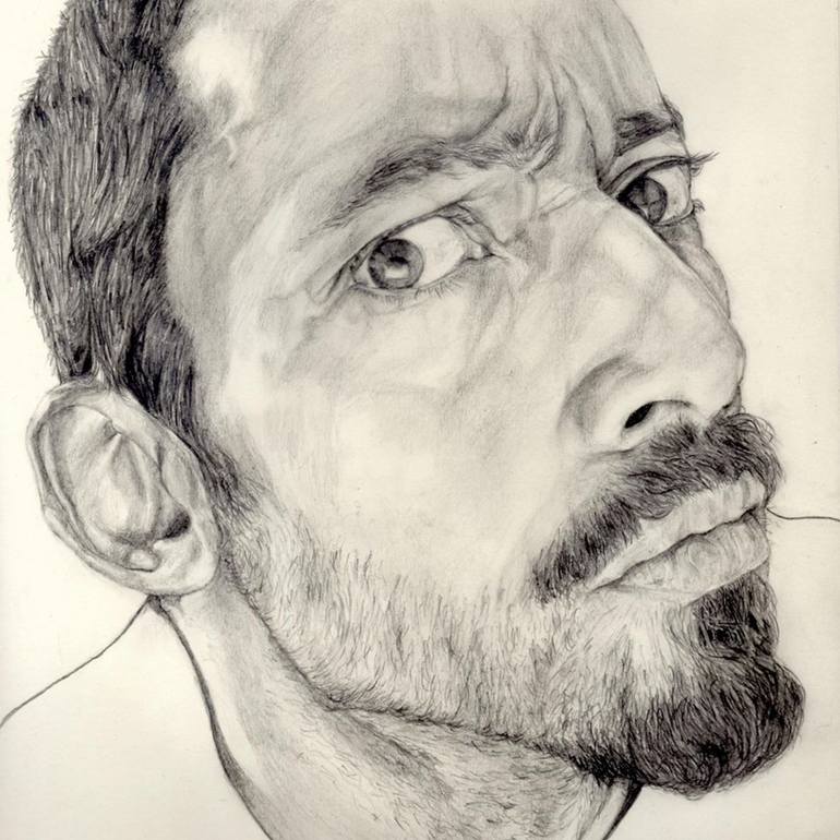 Untitled Selfportrait Drawing by Hugo Bastos | Saatchi Art