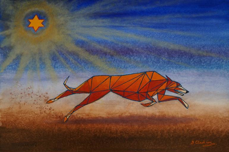 The Golden Triangularism Greyhound Painting by Brian Clarkson | Saatchi Art