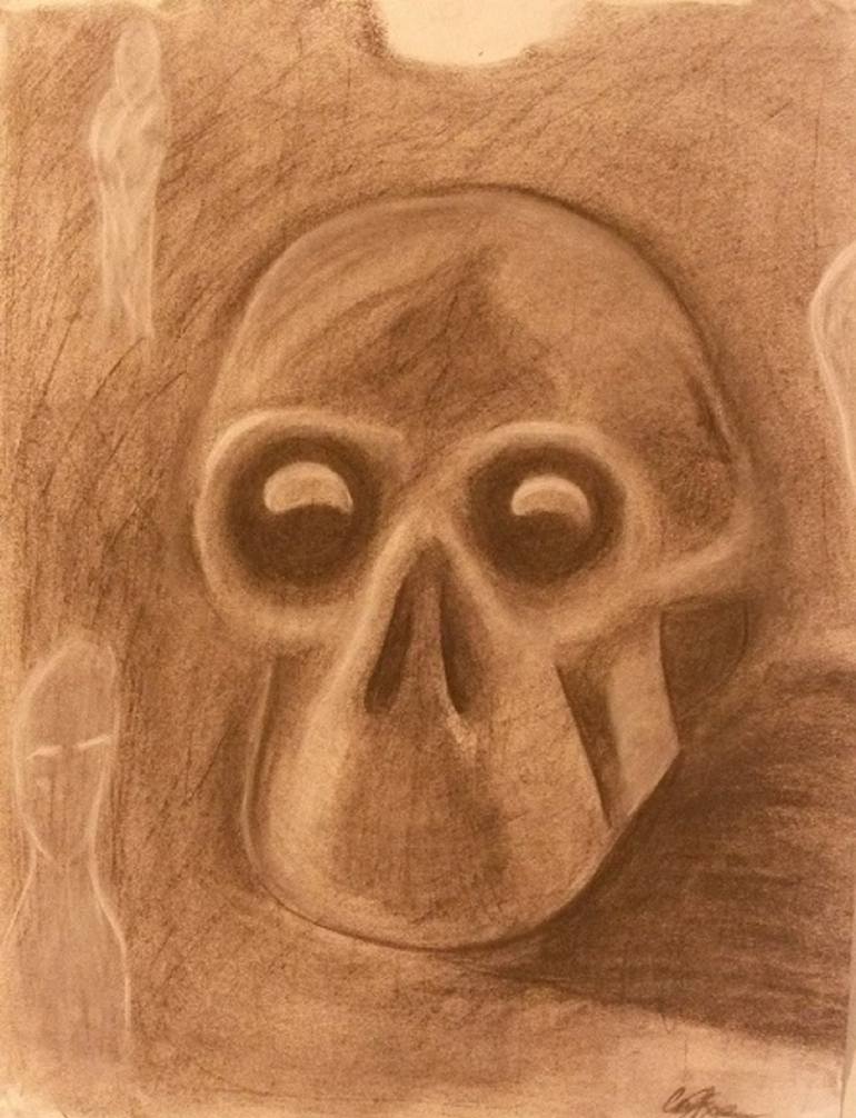Hematite Skull Drawing by Angela Alderman | Saatchi Art