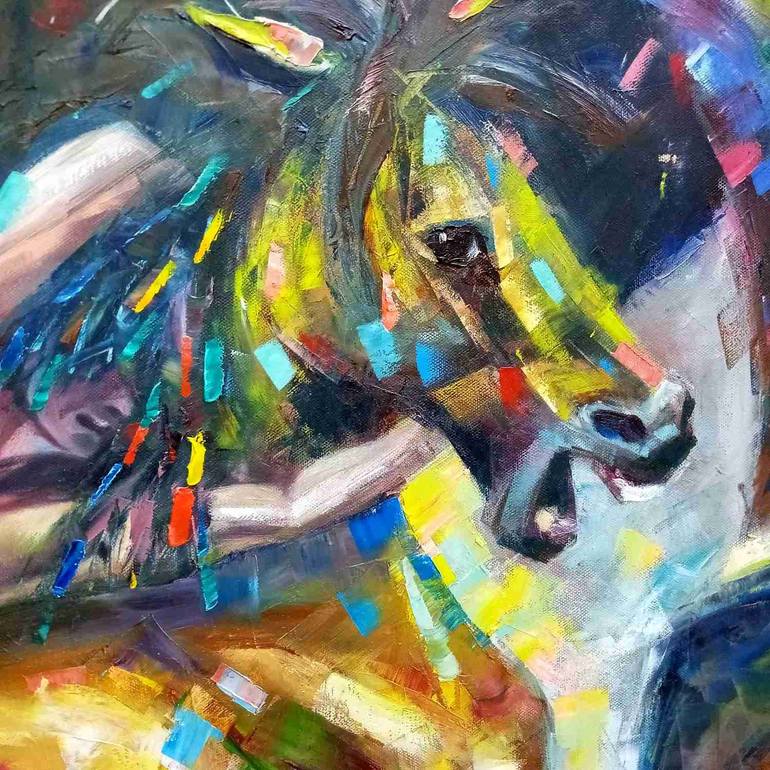 HORSE PAINTING 'RAPA DAS BESTAS', IMPRESSIONISTIC OIL PAINTING Painting ...