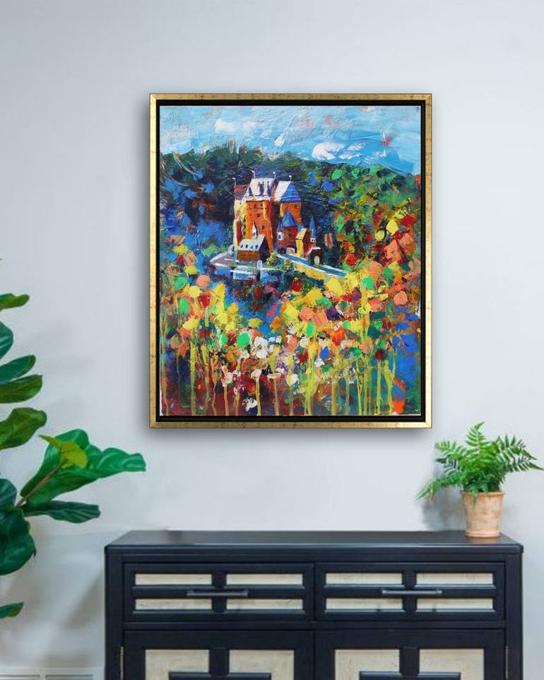 Eltz Castle in Germany Original Painting in Acrylics, Colorful Autumn ...