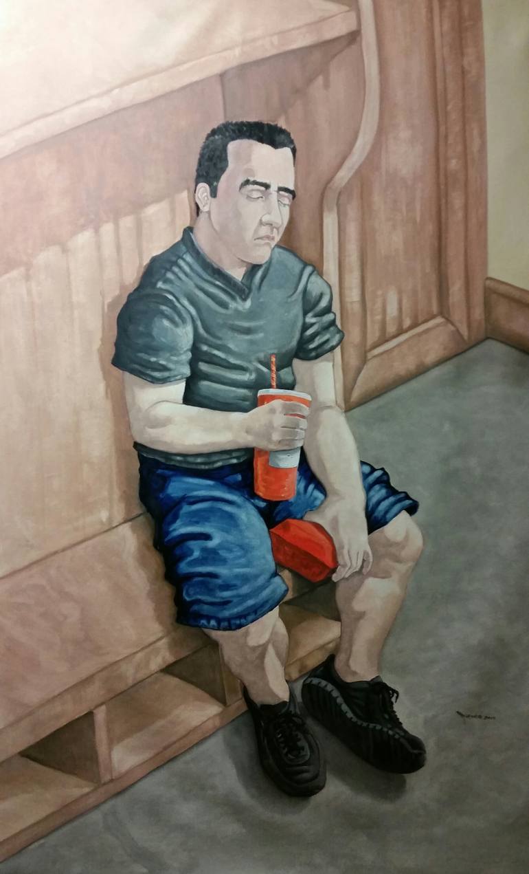 Lunching Late at the Lane's / Self portrait. Painting by Fabian Alberto ...