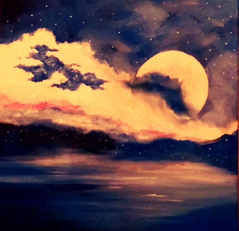 Night Full of Stars Painting by Taskin B | Saatchi Art