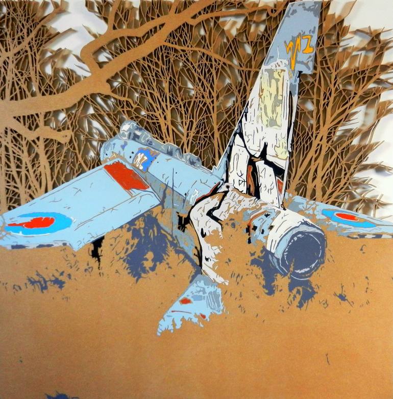 Blue fighter jet Painting by Matthew Spencer | Saatchi Art