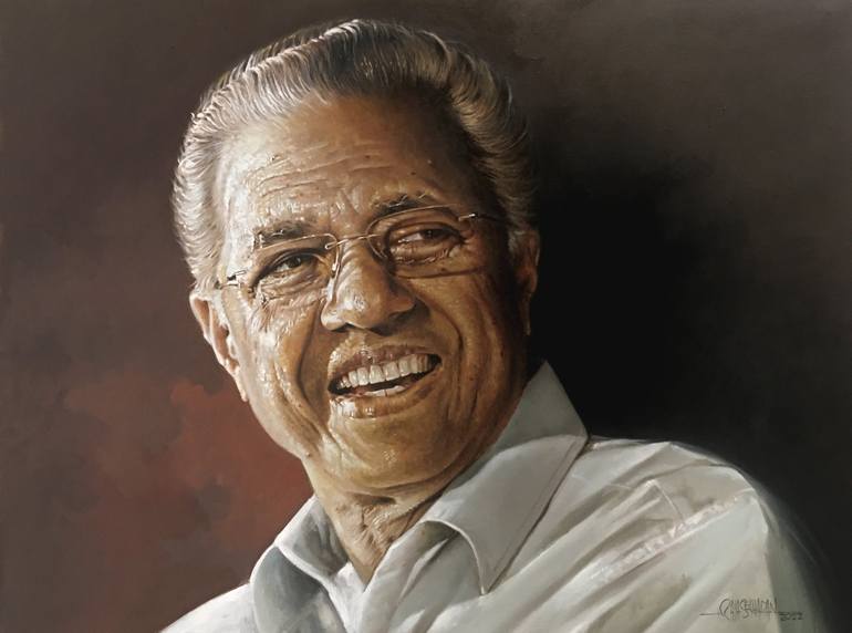 COM.PINARAYI VIJAYAN Painting by Rajasekharan Parameswaran | Saatchi Art