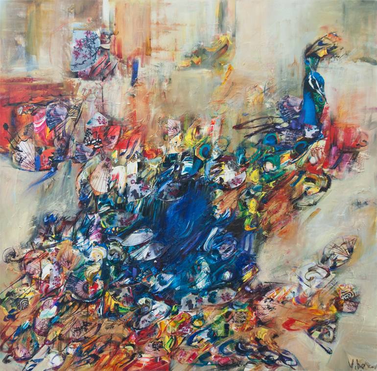 Parasols Painting by Victoria Horkan | Saatchi Art