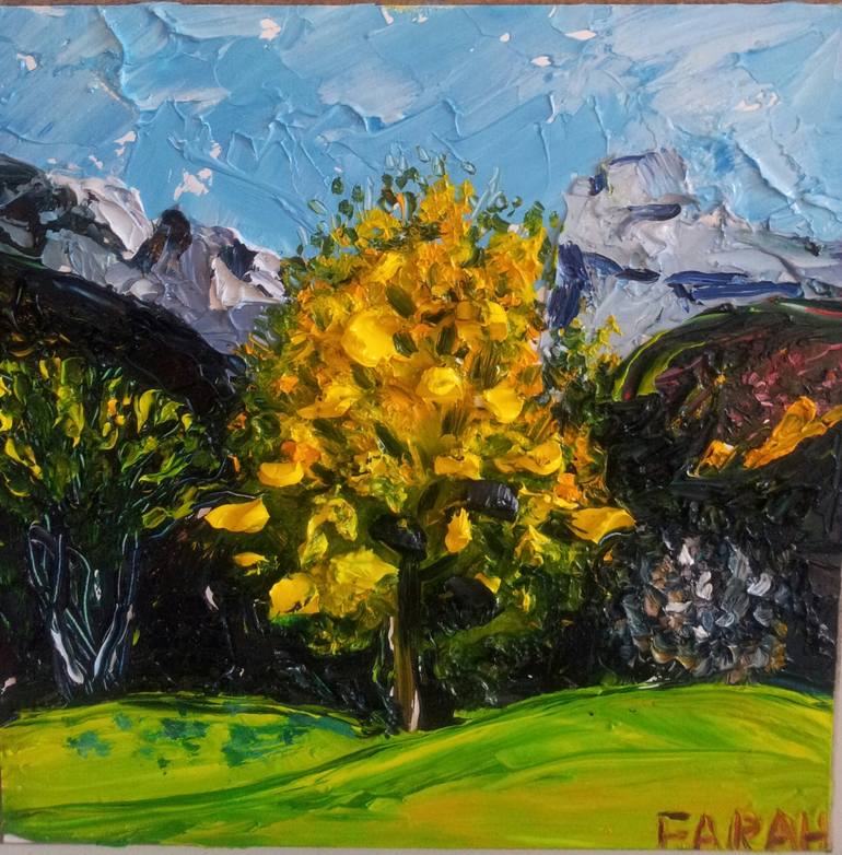 The Yellow Tree Painting by Farahnaz Masouleh | Saatchi Art