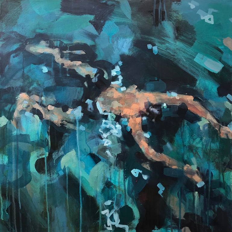 Swimmers V. Painting by Rob Machin | Saatchi Art