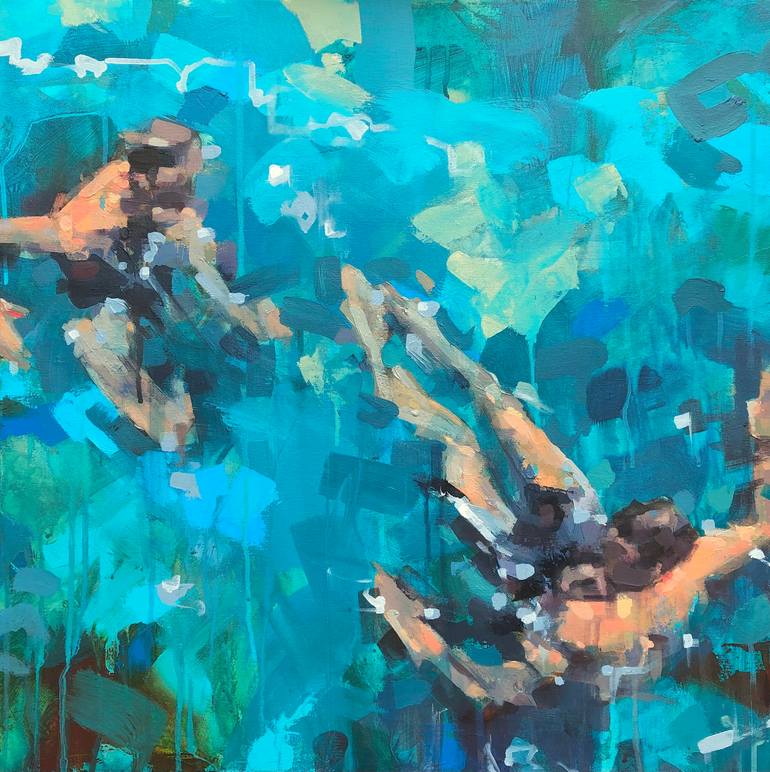 Swimmers VI. Painting by Rob Machin | Saatchi Art